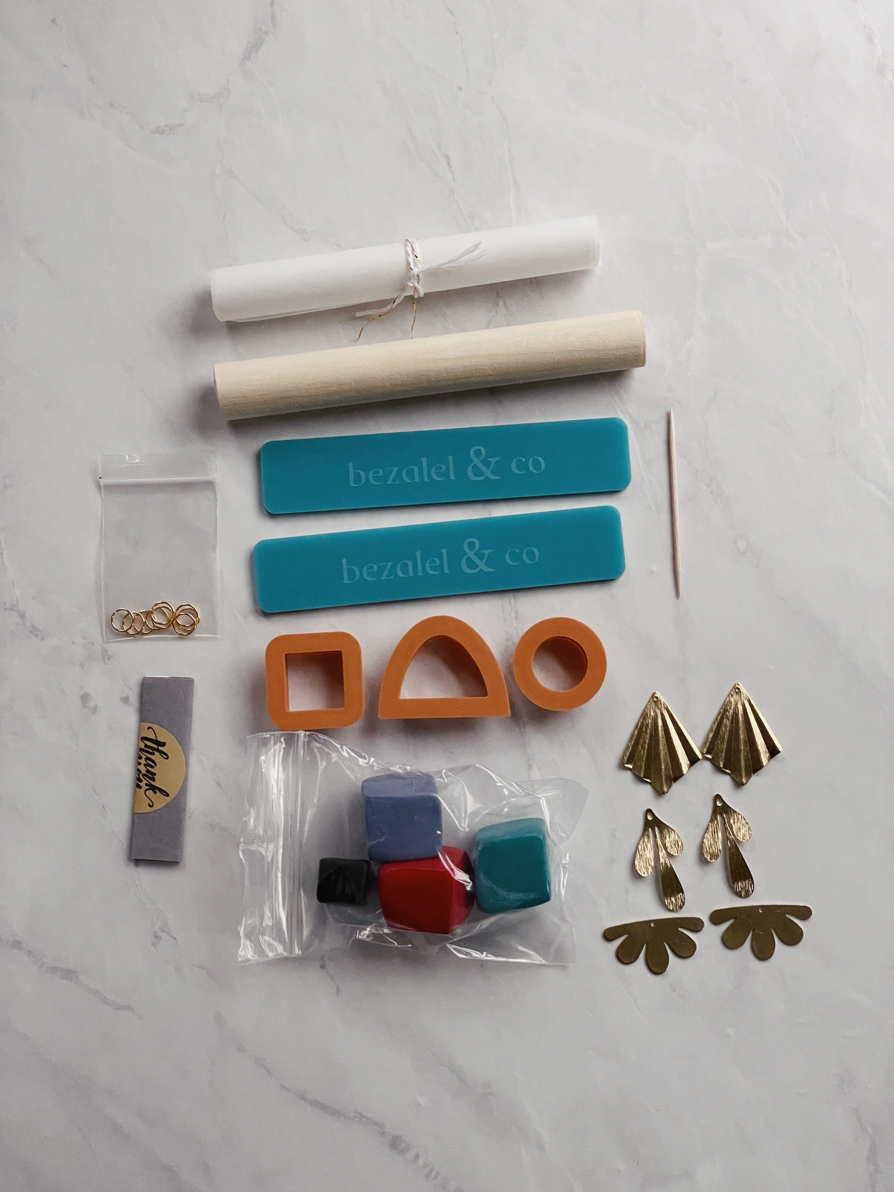 DIY Polymer Clay Earring Kit- Jewel (20% off) – Bezalel and Company